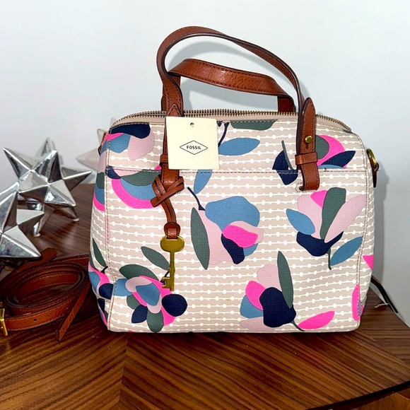 Fossil | Bags | Fossil Rachel Floral Satchelcrossbody | Poshmark